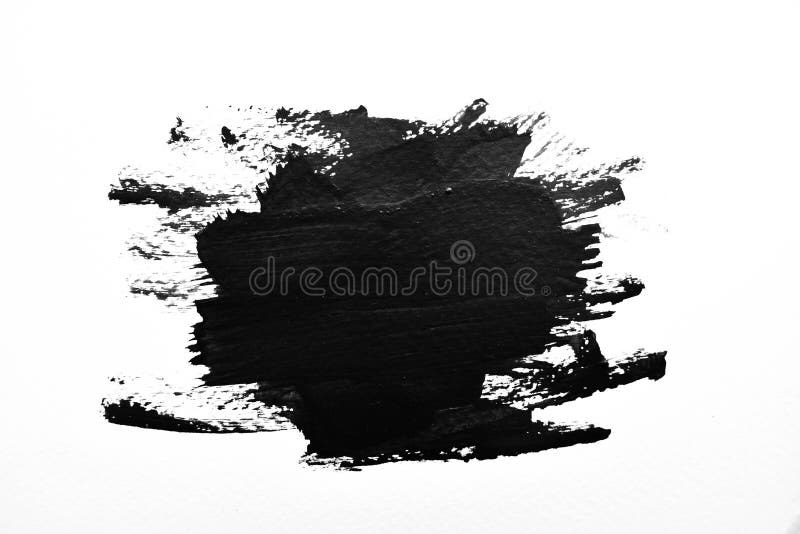 Abstract Art, Black Ink Stains Spreading on Paper Stock Image - Image ...