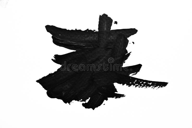 Abstract Art, Black Ink Stains Spreading on Paper Stock Illustration ...