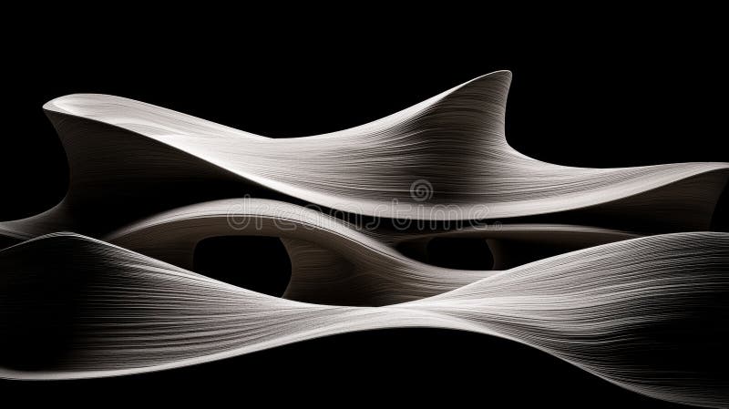 Abstract Art: a Black and White Exploration of Form and Line Stock ...