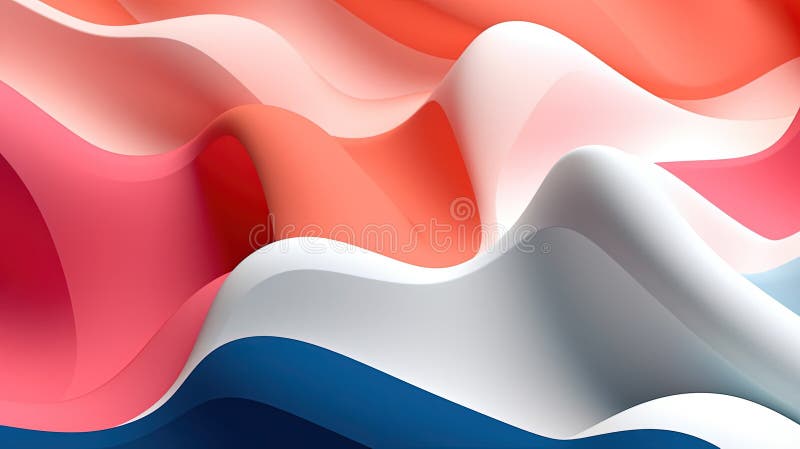 Abstract Art of Blue Red and White Smooth Wavy Background Stock ...