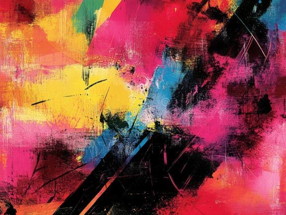 Abstract Art with Bold Colors and Abstract Strokes Stock Illustration ...