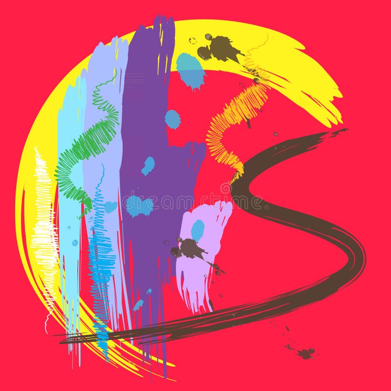 Abstract Art Brush Strokes Style Backgrounds Stock Illustration ...