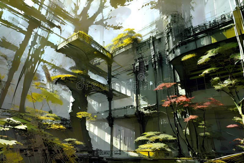 Abstract art building stock illustration. Illustration of sunlight ...