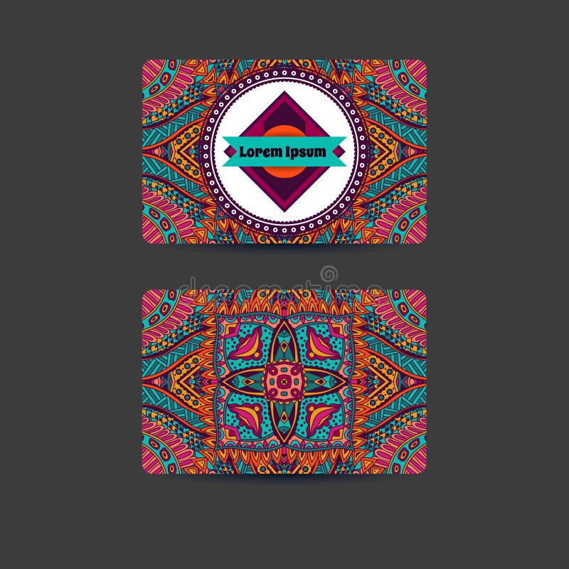 Abstract Art Card Template Design Stock Vector - Illustration of ...