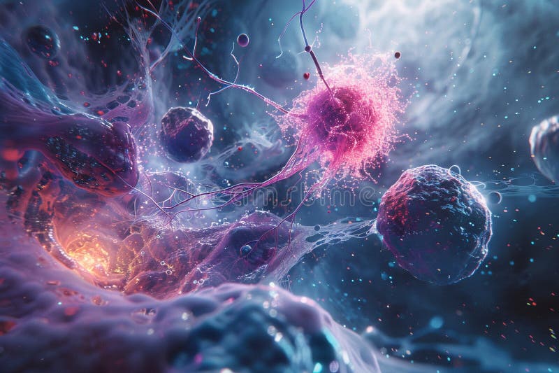 Abstract Art of a Cell in Space Stock Illustration - Illustration of ...