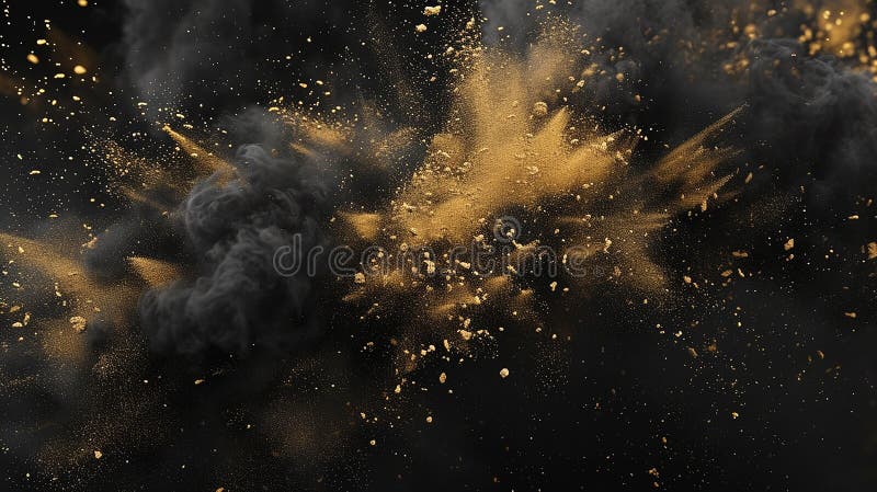 Abstract Art with a Charcoal Explosion. Dramatic Burst of Black ...