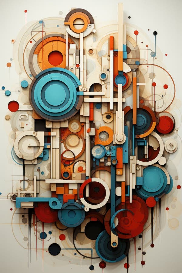 Abstract Art with Circles and Circles. Generative AI Image. Stock ...