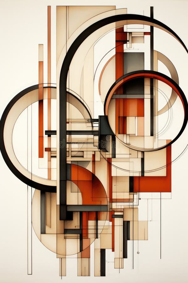 Abstract Art with Circles and Lines, AI Stock Illustration ...