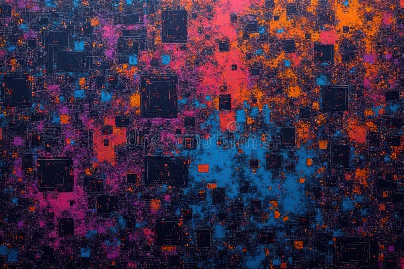 Abstract Art and Circuits stock illustration. Illustration of vibrant ...