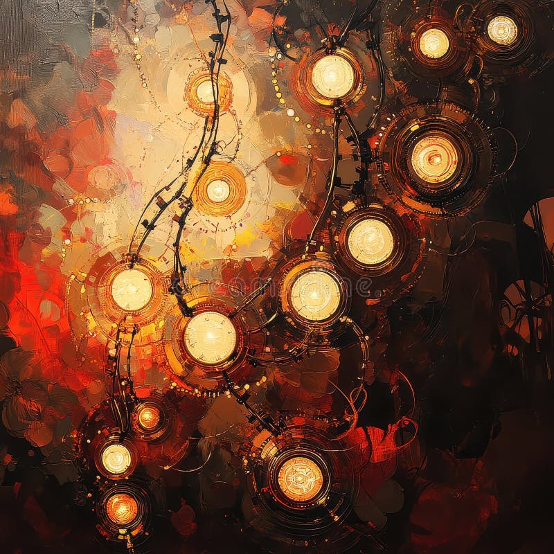 Abstract Art with Circular Light Patterns and Dynamic Color Contrast ...