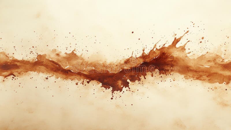 Abstract Coffee Spill Stain Art Generative AI Stock Illustration ...