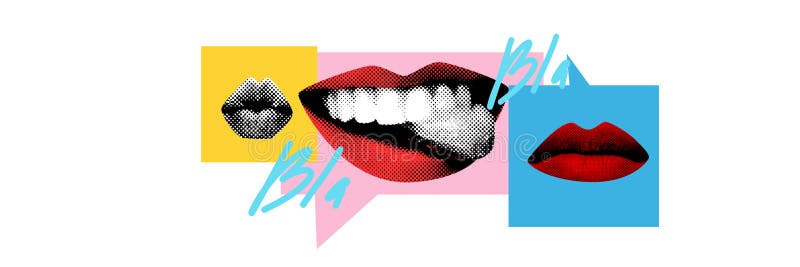 Abstract Art Collage. Conversation Mix Stock Image - Image of thoughts ...