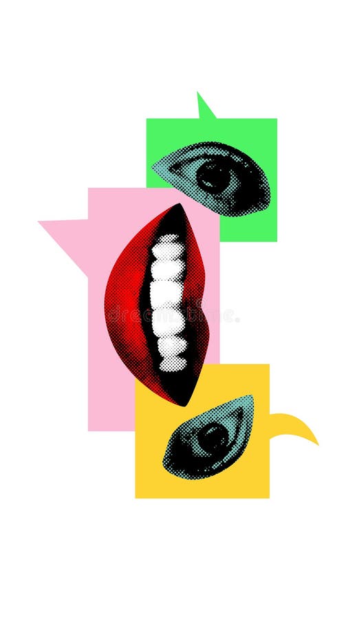 Abstract Art Collage. Dialogue Flow Stock Image - Image of social ...