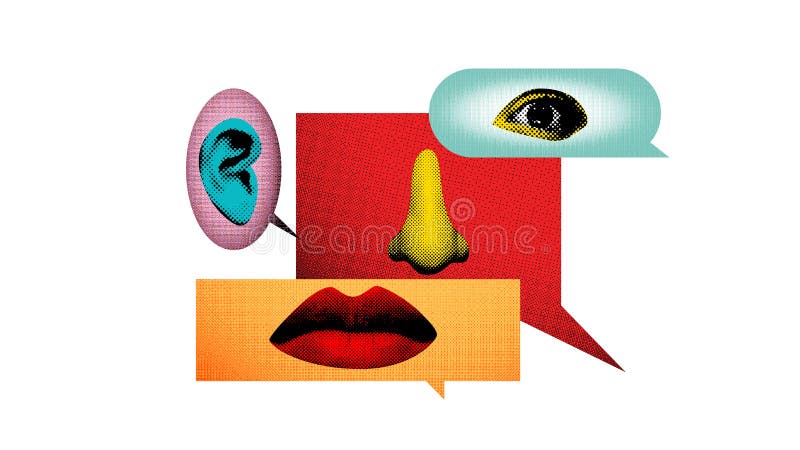 Abstract Art Collage. Interaction Stock Photo - Image of secrets ...