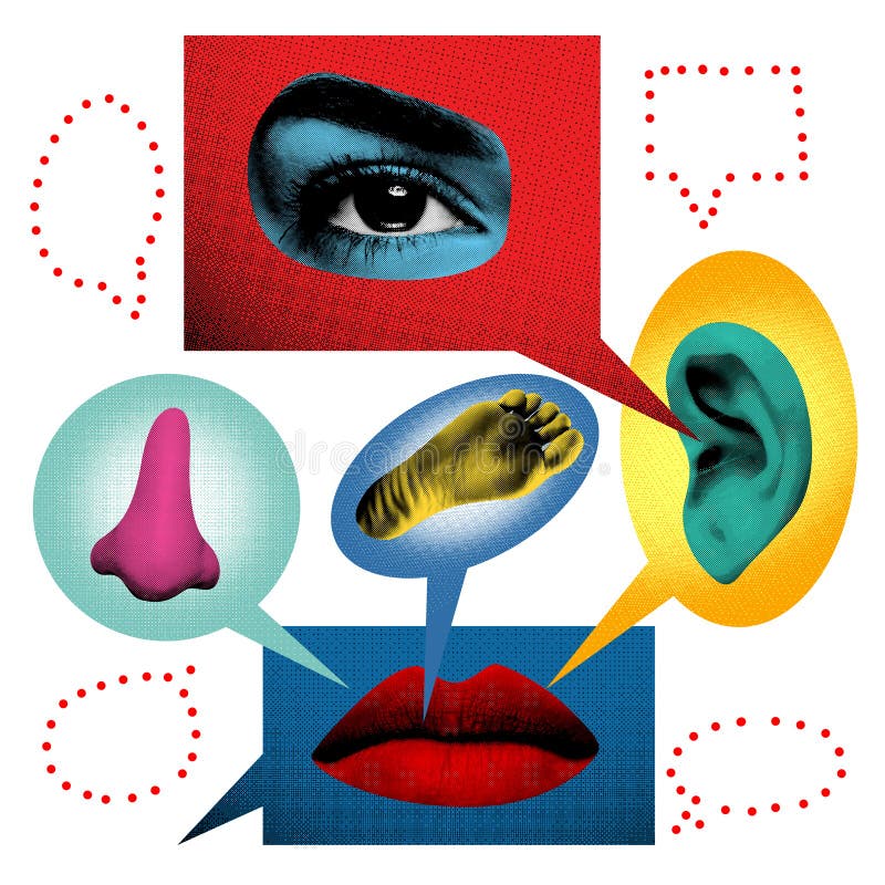 Abstract Art Collage. Perception Stock Image - Image of listening ...