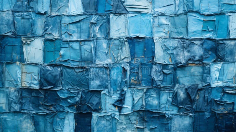 Abstract Art Collage of Ripped Denim with Torn Edges Stock Illustration ...