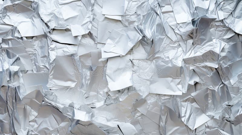 Abstract Art Collage with Silver Foil and Torn Satin Stock Illustration ...