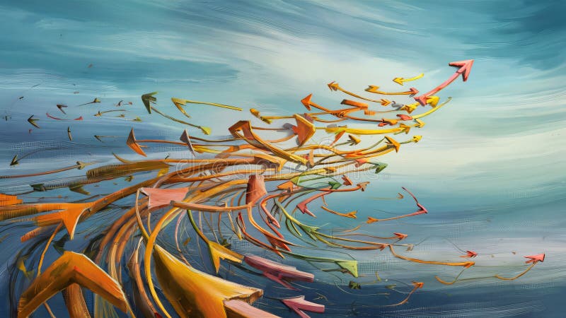 Abstract Art, Colorful Arrows Ascending, Growth High Quality Image ...