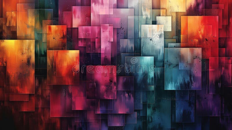Abstract Art with Colorful, Overlapping Rectangles in a Vibrant and ...