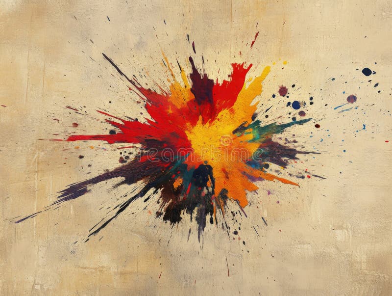Abstract Art of a Colorful Paint Explosion Stock Illustration ...