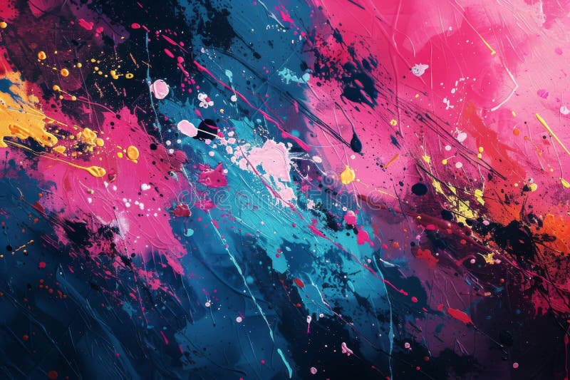 Abstract Art with Colorful Paints on Black Background. Stock Photo ...