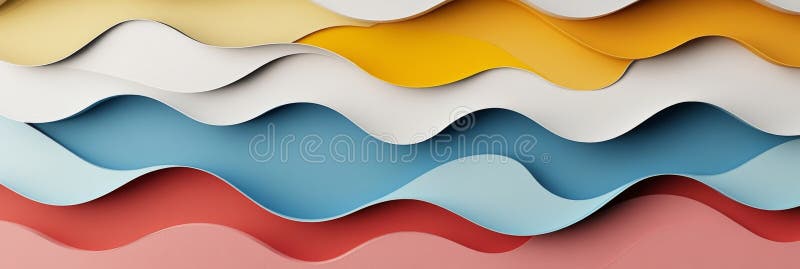 Abstract Art: Colorful Paper Waves - Characterized by Flowing Lines, a ...
