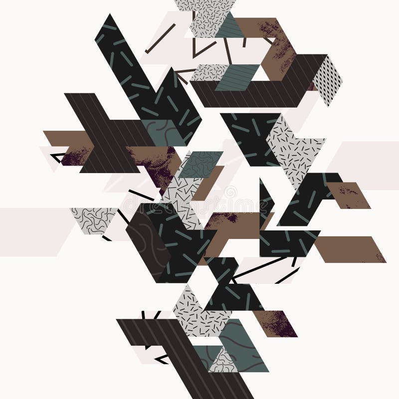 Abstract Art Composition of Geometric Shapes Stock Vector ...