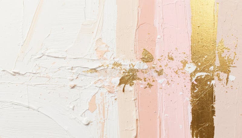 Abstract Art Composition with White, Pink, and Gold Textures Creating a ...