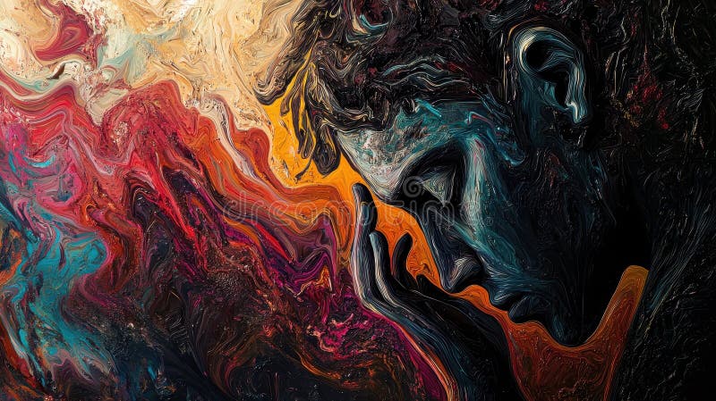 Abstract Art Concept of Depression Stock Illustration - Illustration of ...