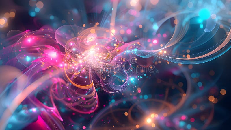 Abstract Art: Cosmic Collision of Quantum Particles in Vibrant Colors ...