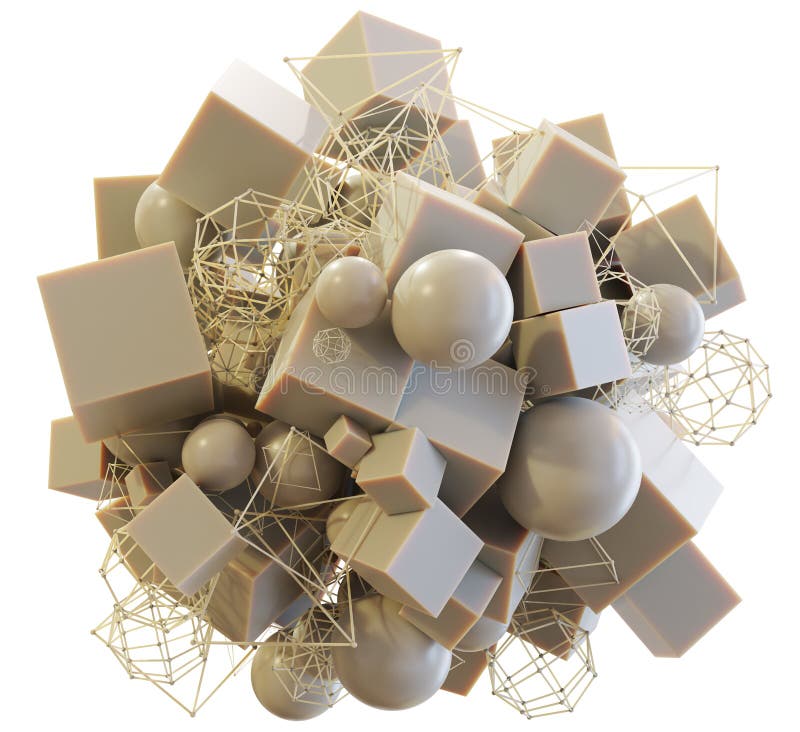 Cubes and Spheres from Human Eyes on White Background Stock ...