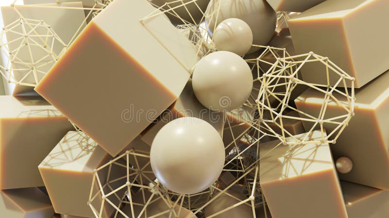 Cubes and Spheres from Human Eyes on White Background Stock ...
