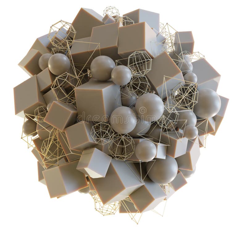 Cubes and Spheres from Human Eyes on White Background Stock ...