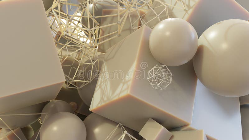 Cubes and Spheres from Human Eyes on White Background Stock ...