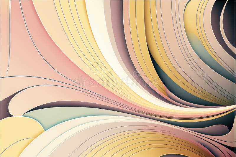 Abstract Art of Curve Line in Pastel Color Pattern. Stock Illustration ...