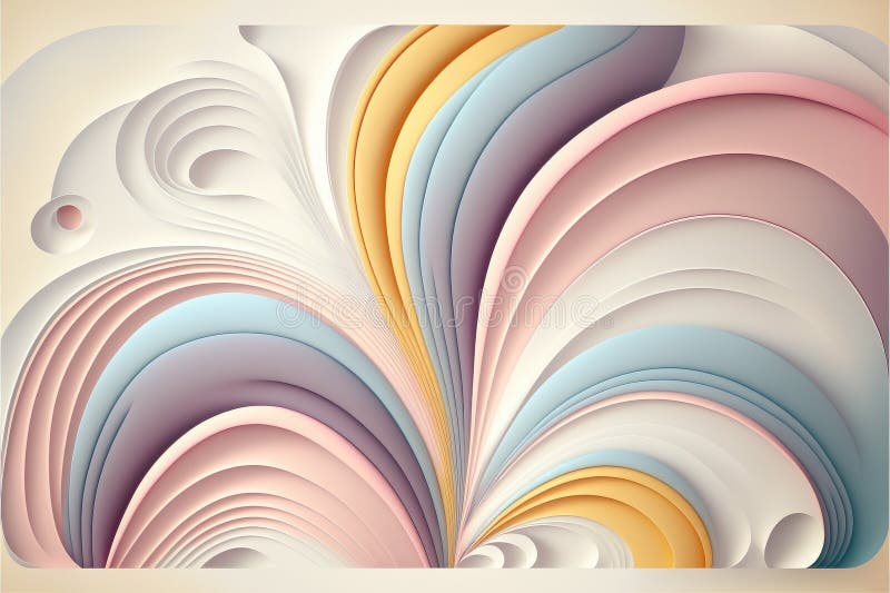 Abstract Art of Curve Line in Pastel Color Pattern. Stock Illustration ...