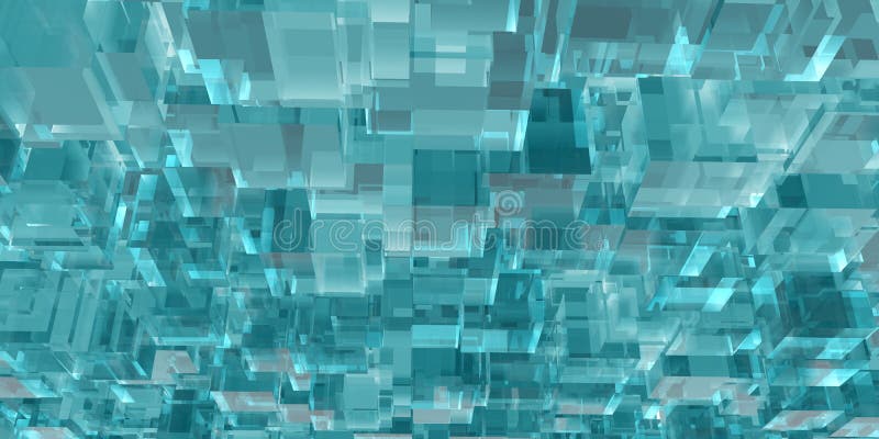 Abstract Art Cyan Crystals Cube Shape 3D Rendered Image Background ...