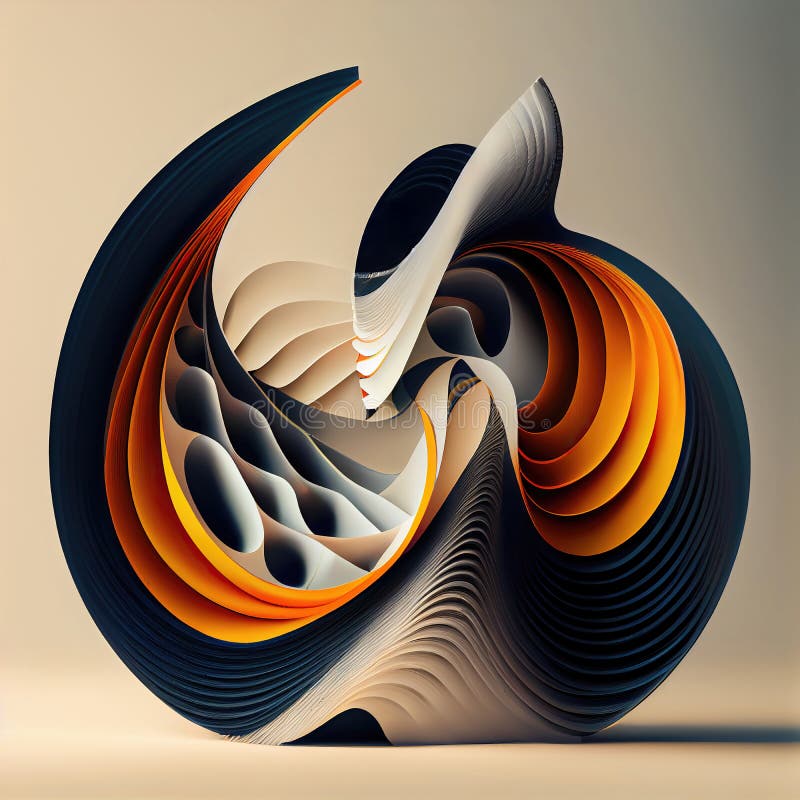 3d Curved Lines Background Forming Surreal Shape Made with Generative ...