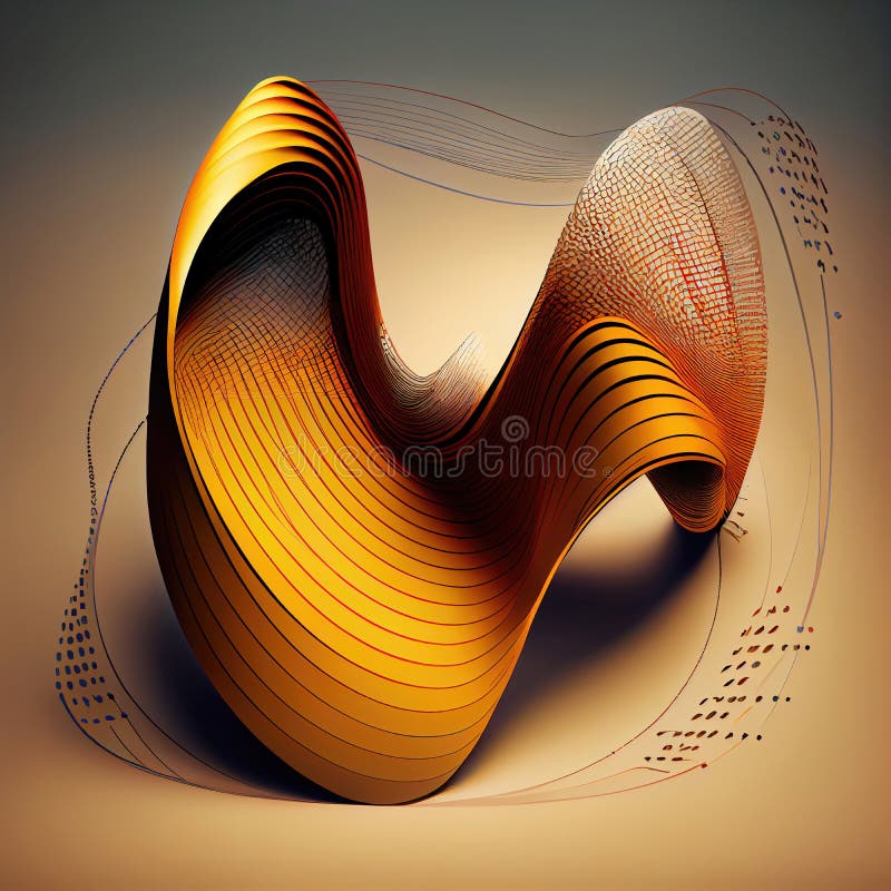 3d Curved Lines Background Forming Surreal Shape Made with Generative ...