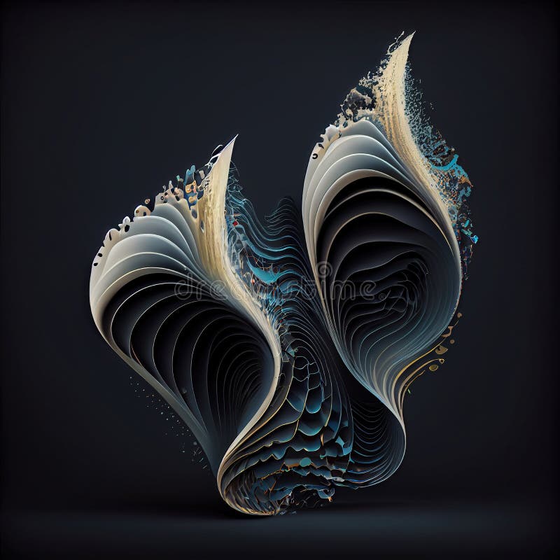 3d Curved Lines Background Forming Surreal Shape Made with Generative ...