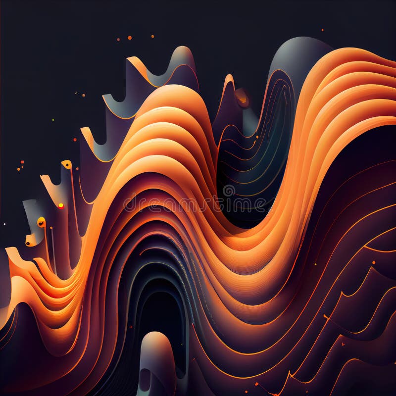 3d Curved Lines Background Forming Surreal Shape Made with Generative ...