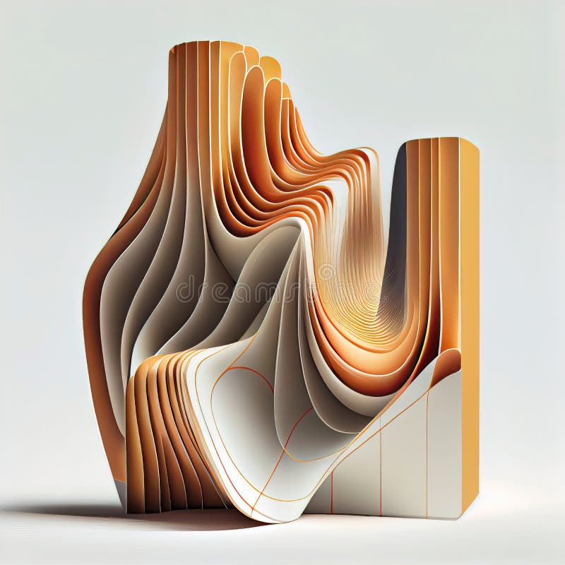 3d Curved Lines Background Forming Surreal Shape Made with Generative ...