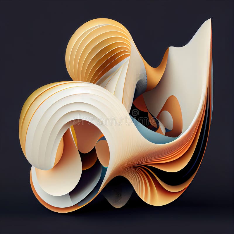 3d Curved Lines Background Forming Surreal Shape Made with Generative ...