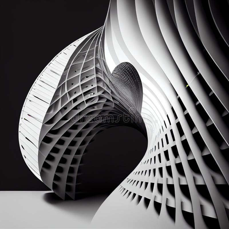 3d Curved Lines Background Forming Surreal Shape Made with Generative ...