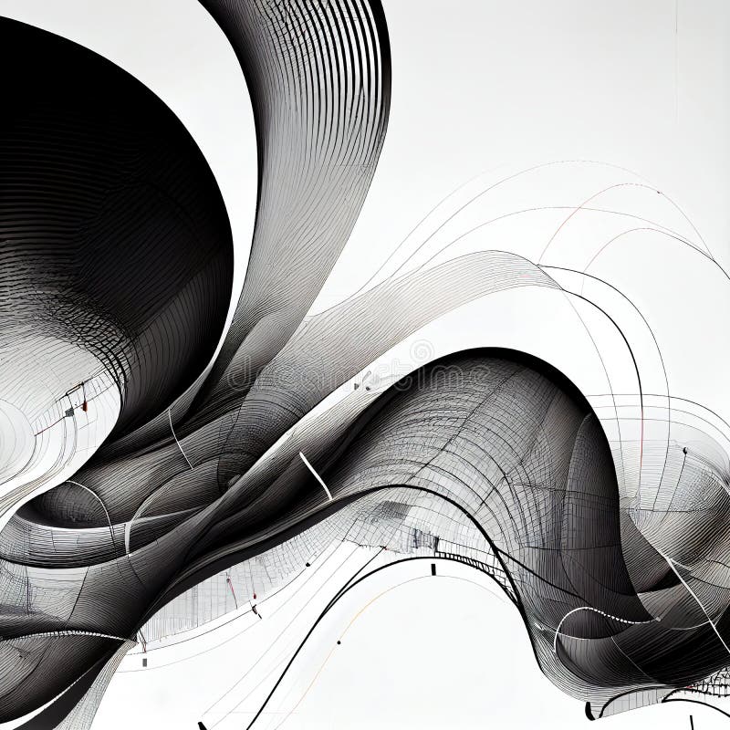 3d Curved Lines Background Forming Surreal Shape Made with Generative ...