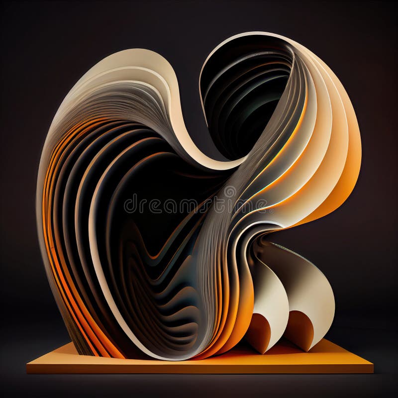 3d Curved Lines Background Forming Surreal Shape Made with Generative ...