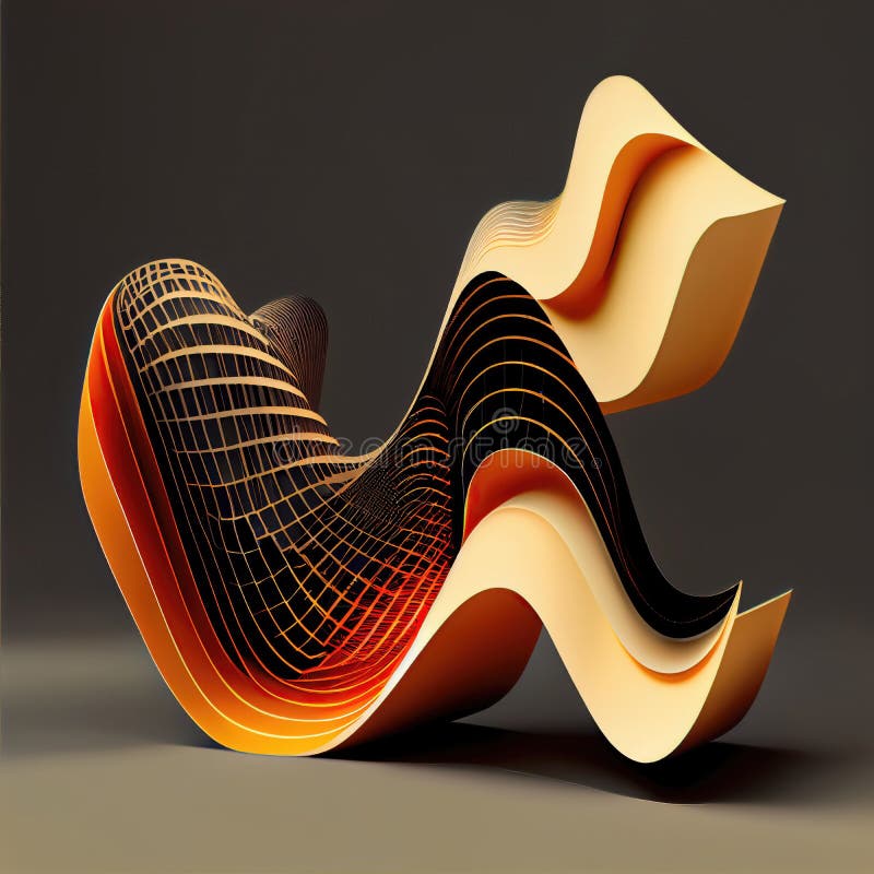 3d Curved Lines Background Forming Surreal Shape Made with Generative ...