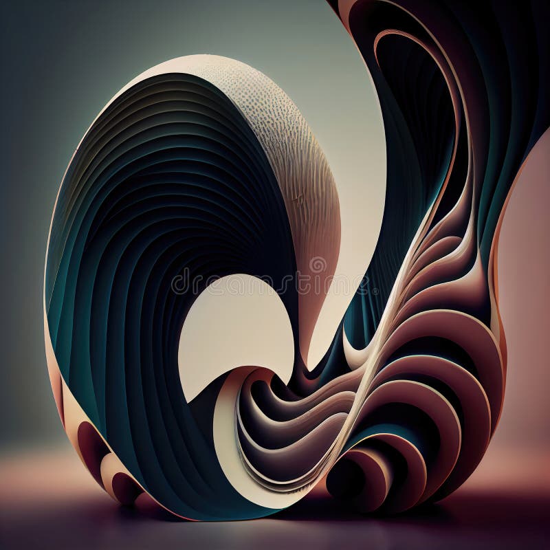3d Curved Lines Background Forming Surreal Shape Made with Generative ...