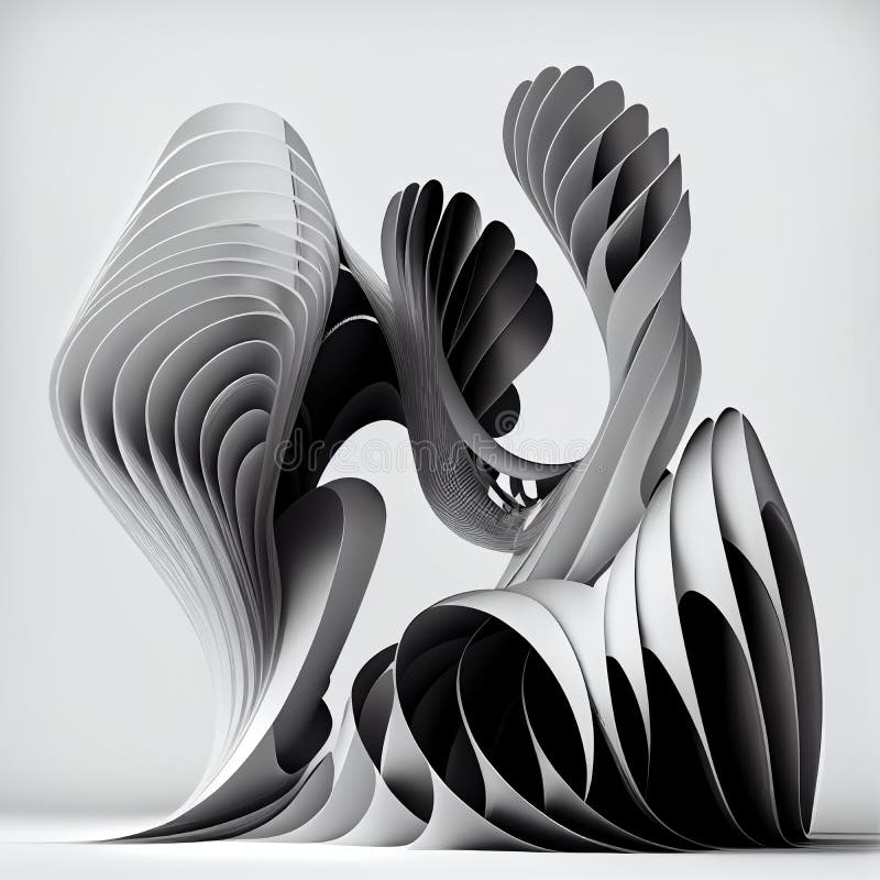 3d Curved Lines Background Forming Surreal Shape Made with Generative ...