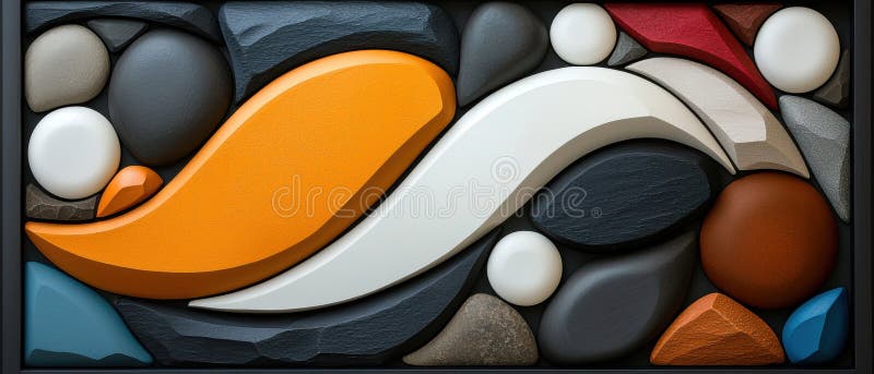Abstract Art: a 3D Rendering of a Wave-like Shape Composed of Various ...